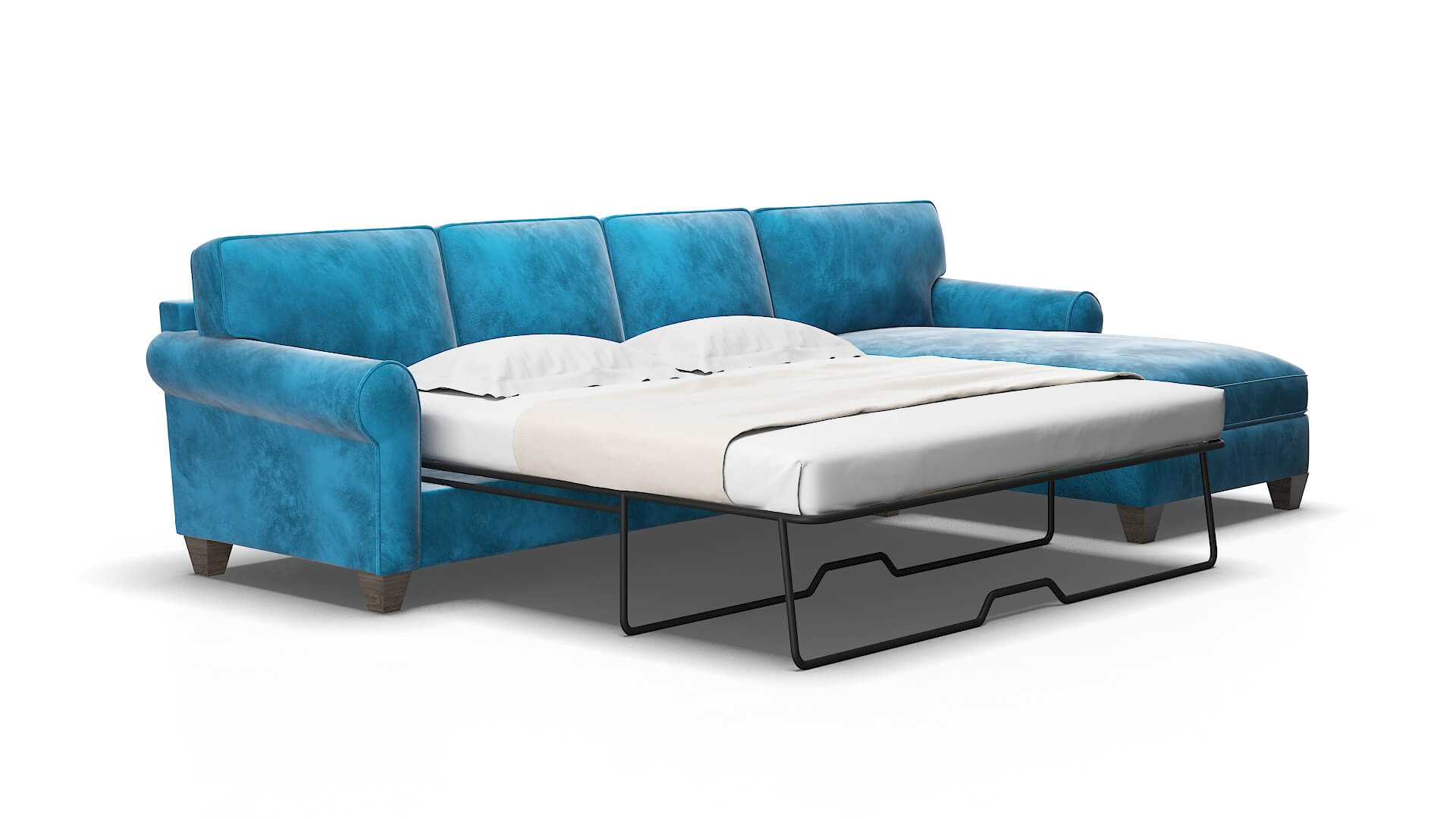 Augusta Buzz Teal Panel Sleeper - DreamSofa