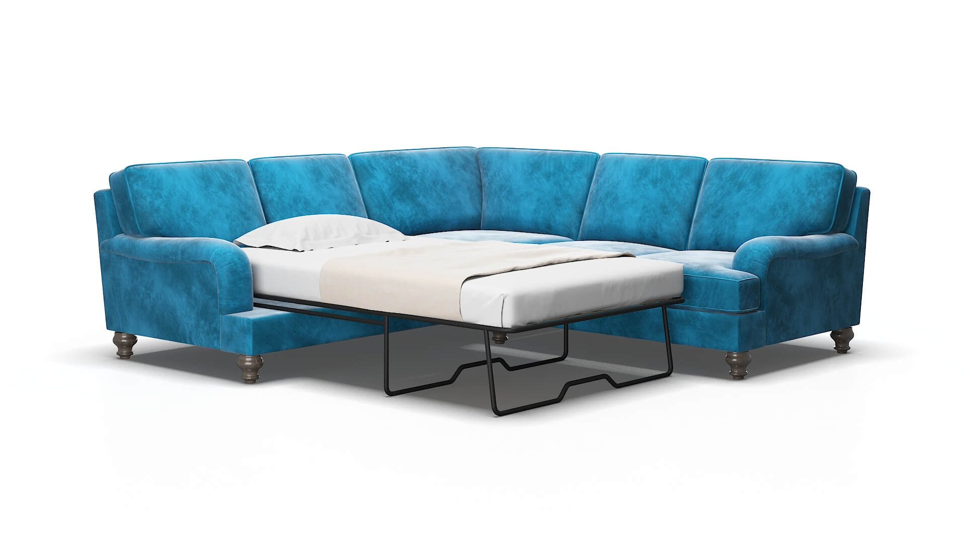 Hamilton Buzz Teal Sectional Sleeper - DreamSofa