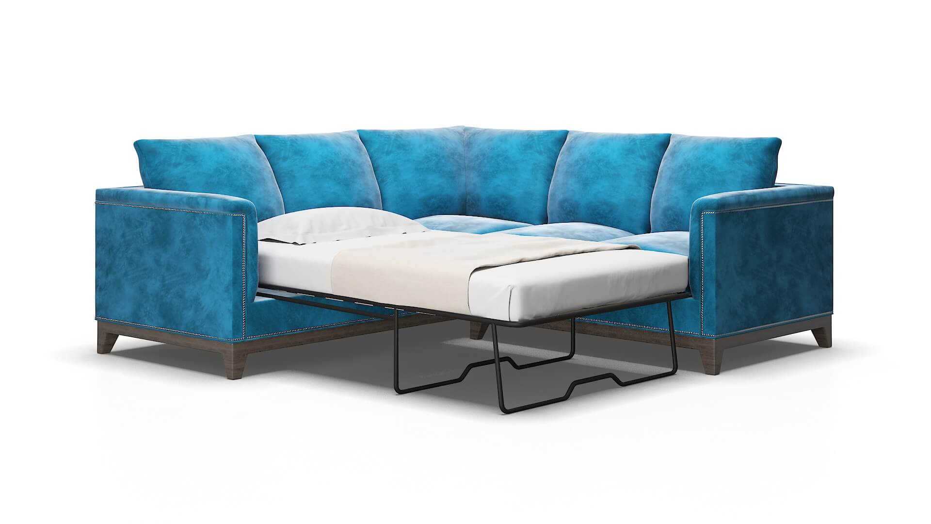 Sofia Buzz Teal Sectional Sleeper - DreamSofa